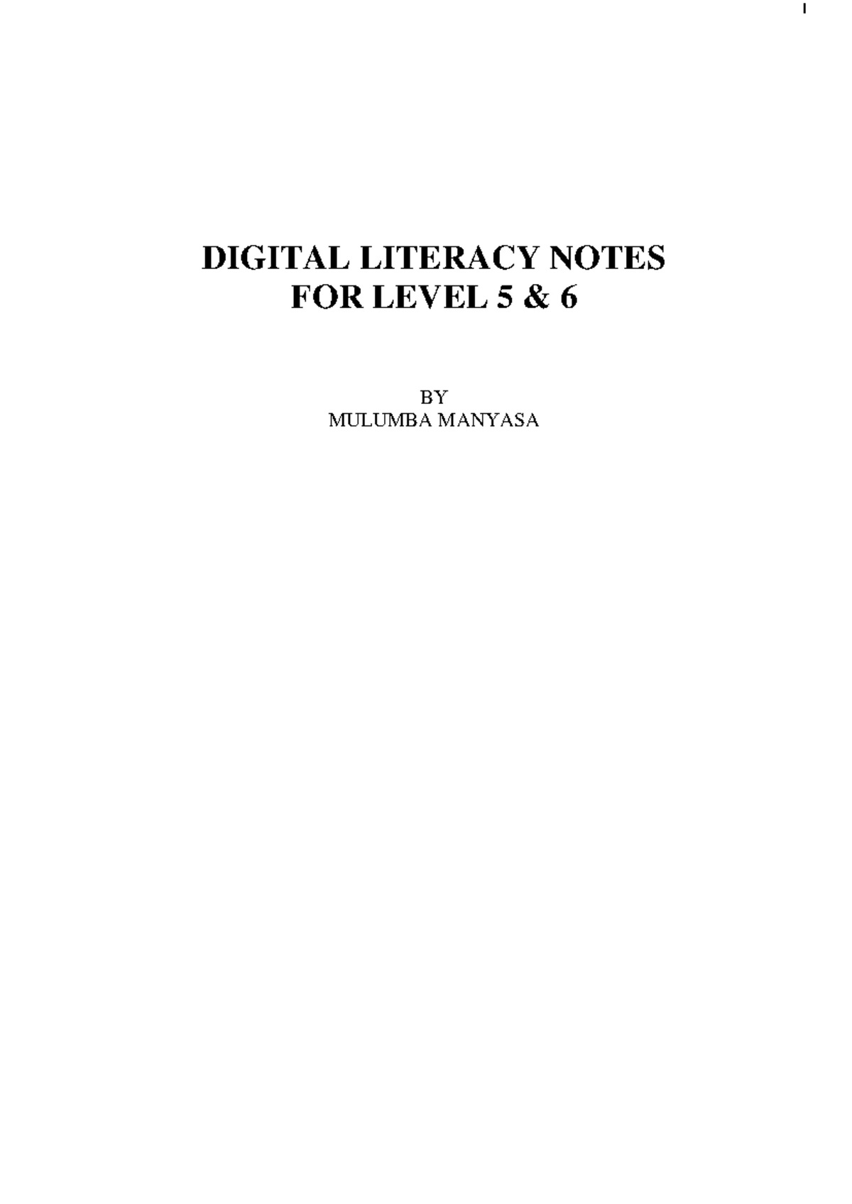 Digital Literacy Notes for TVET Levels 5 & 6: Comprehensive Guide - Studocu