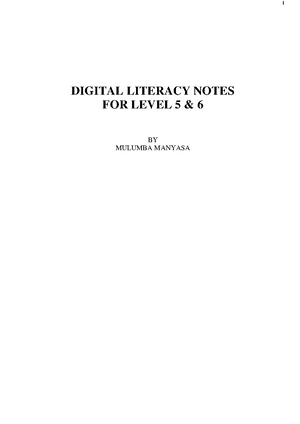 Digital Literacy Notes for TVET Levels 5 & 6: Comprehensive Guide - Studocu