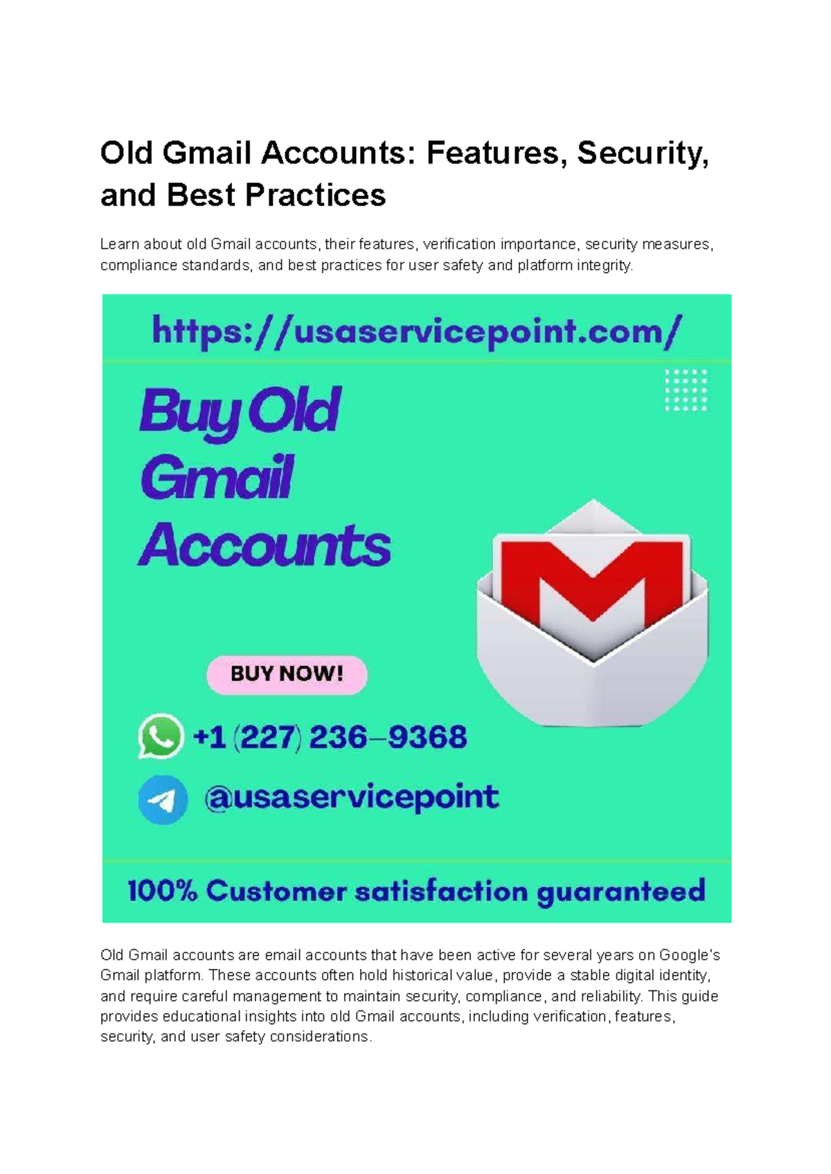 Old Gmail Accounts: Features, Security, and Best Practices Guide - Studocu