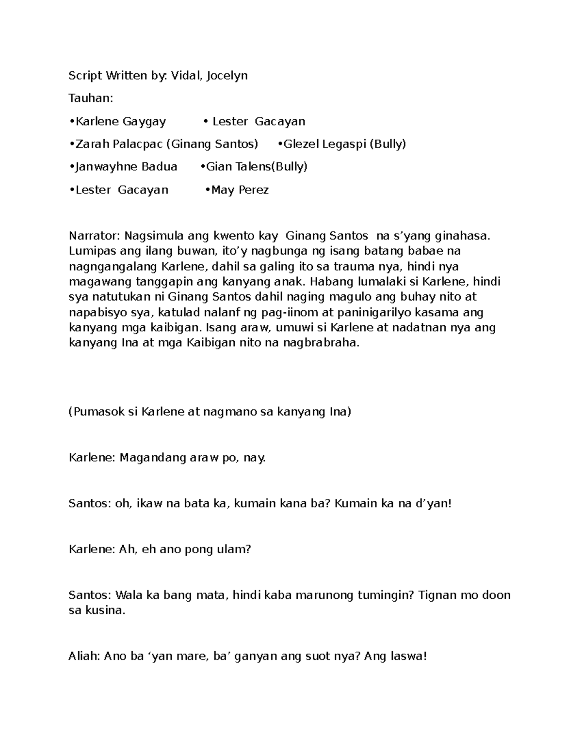 Dula-dulaan: Isang Kwento ng Trauma at Kapatawaran - Studocu