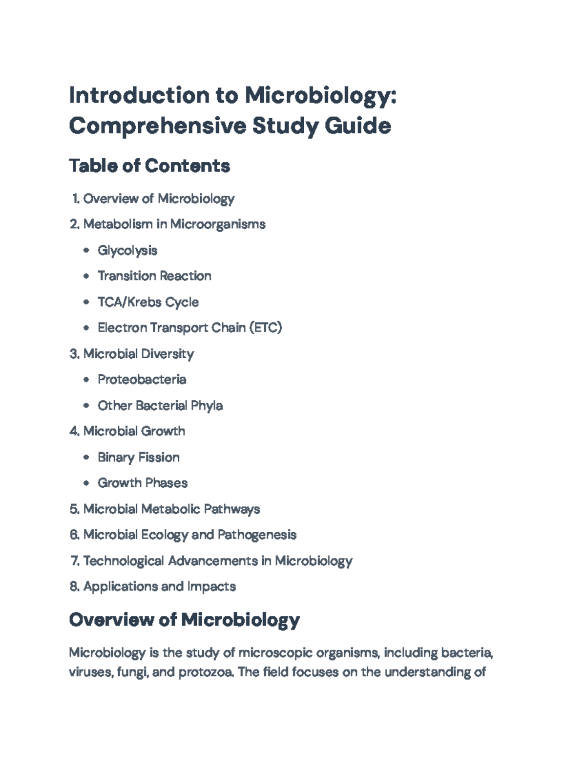 Microbiology Comprehensive Study Guide: Essentials for Exam Preparation ...