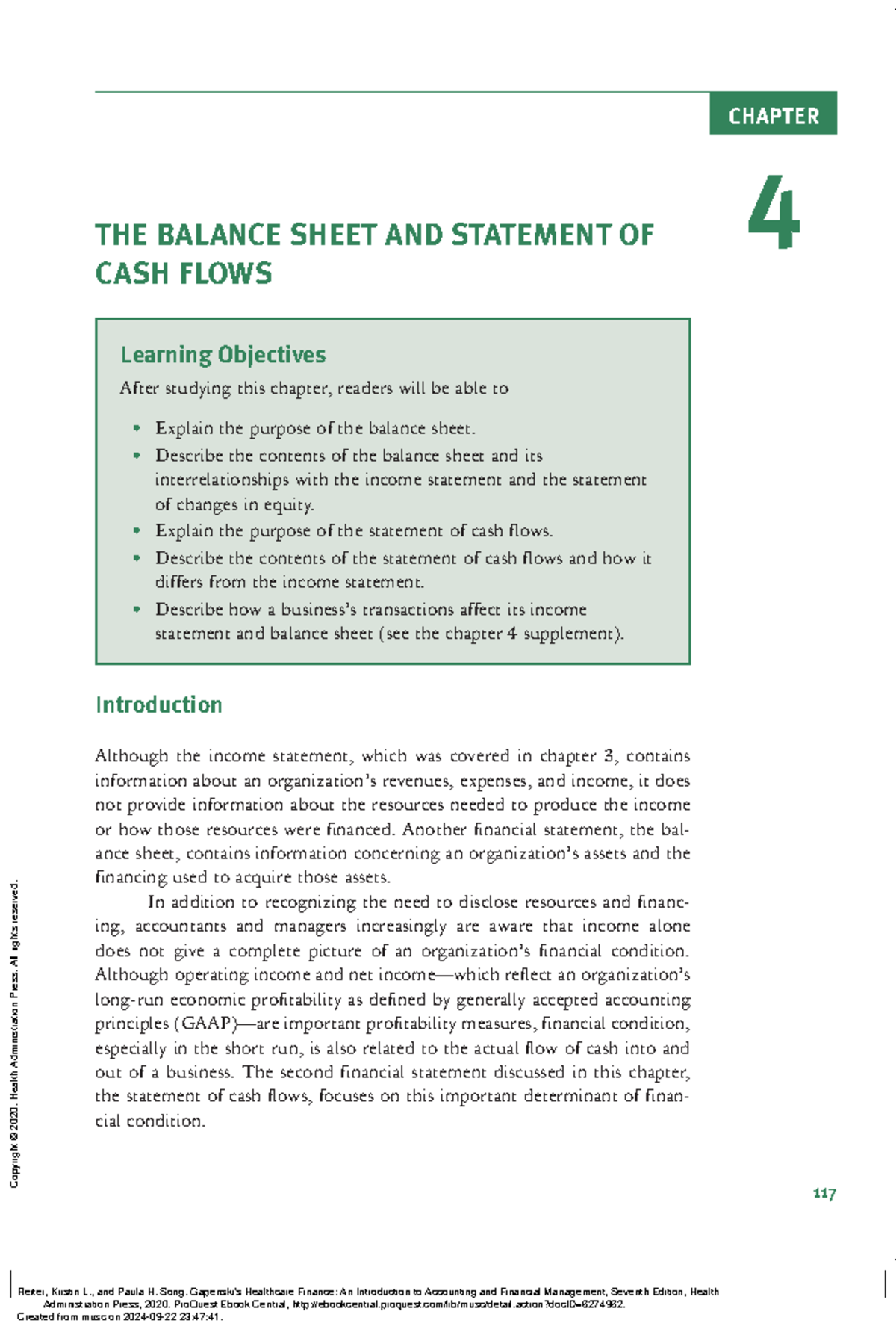 Healthcare Finance: Balance Sheet & Cash Flows Overview (HCM 101) - Studocu