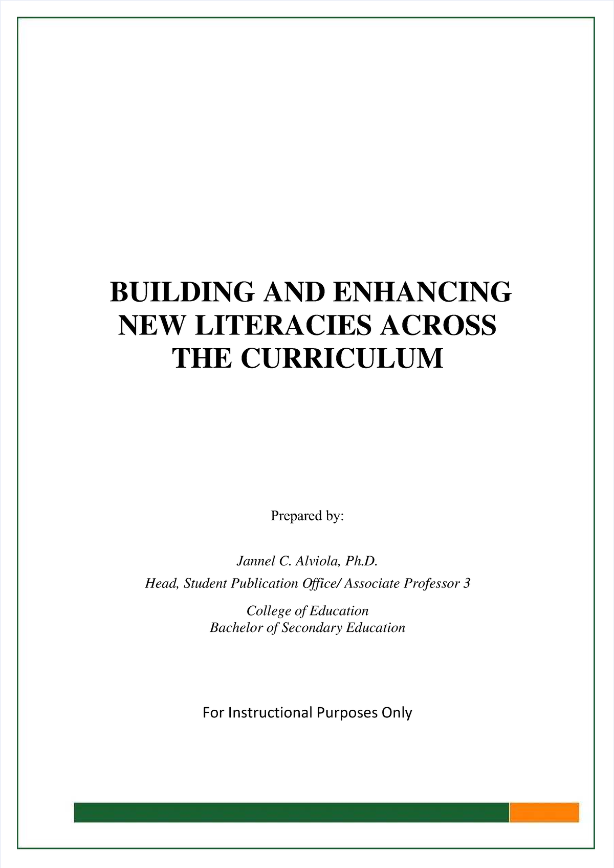 Module 1: Building and Enhancing New Literacies Across the Curriculum - Studocu