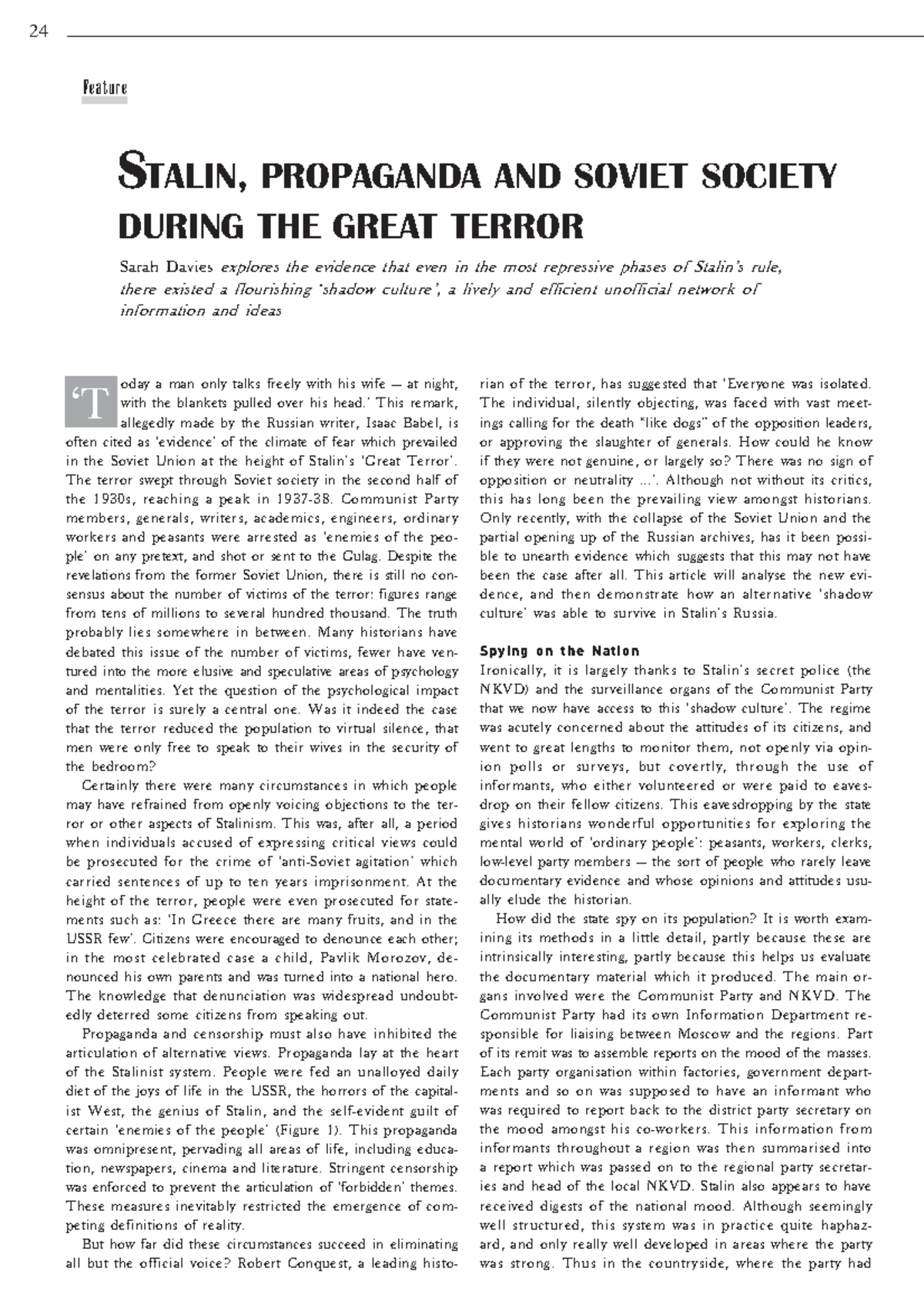 Stalin's Propaganda Tactics: A Study of Soviet Society in the Great ...