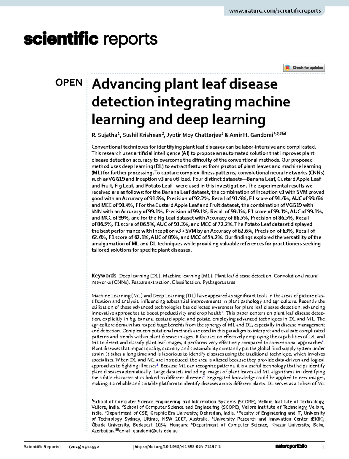 OPEN Final Exam: ML & DL Techniques for Plant Leaf Disease Detection ...