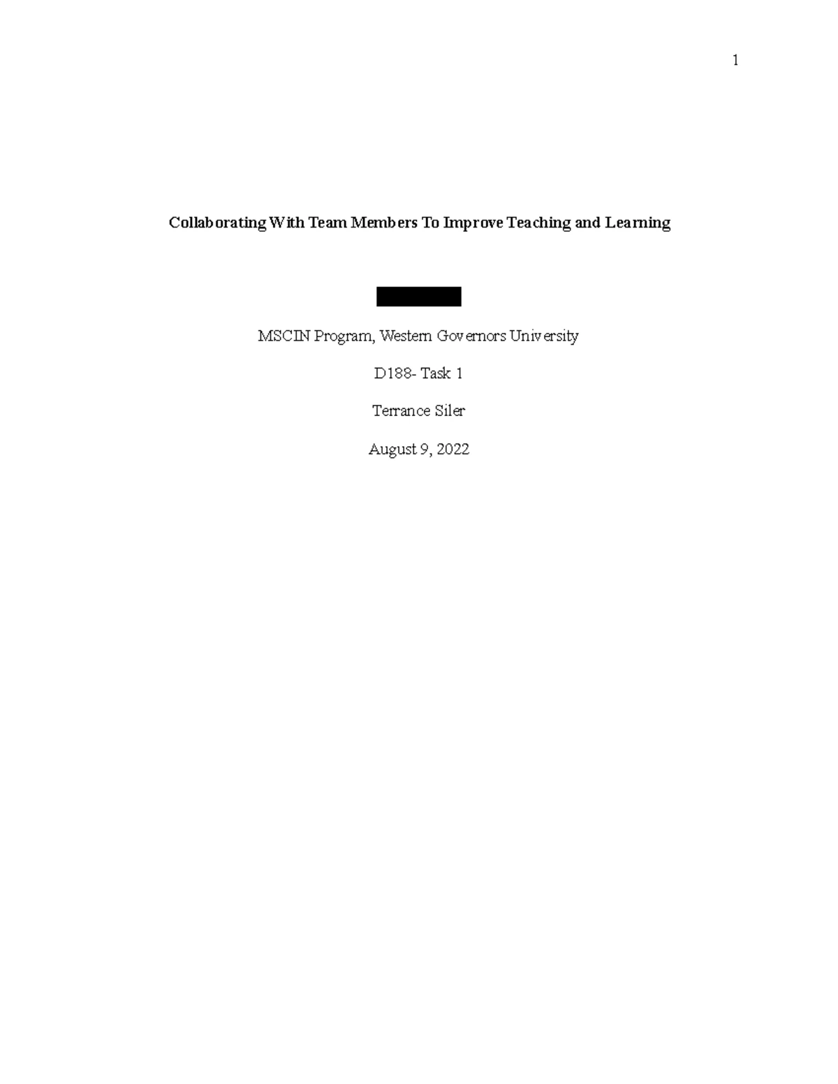 D188 Task 3: Enhancing Learning through Family & Community Collaboration - Studocu