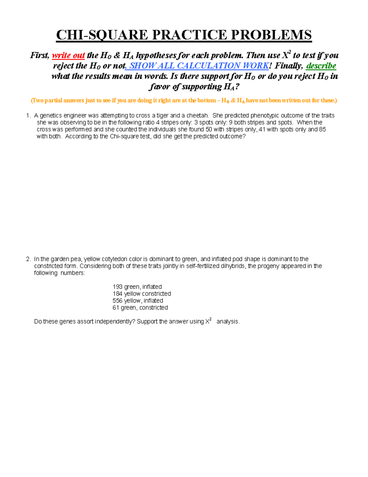 APB - Chi-Square Analysis Practice Problems & Solutions - Studocu