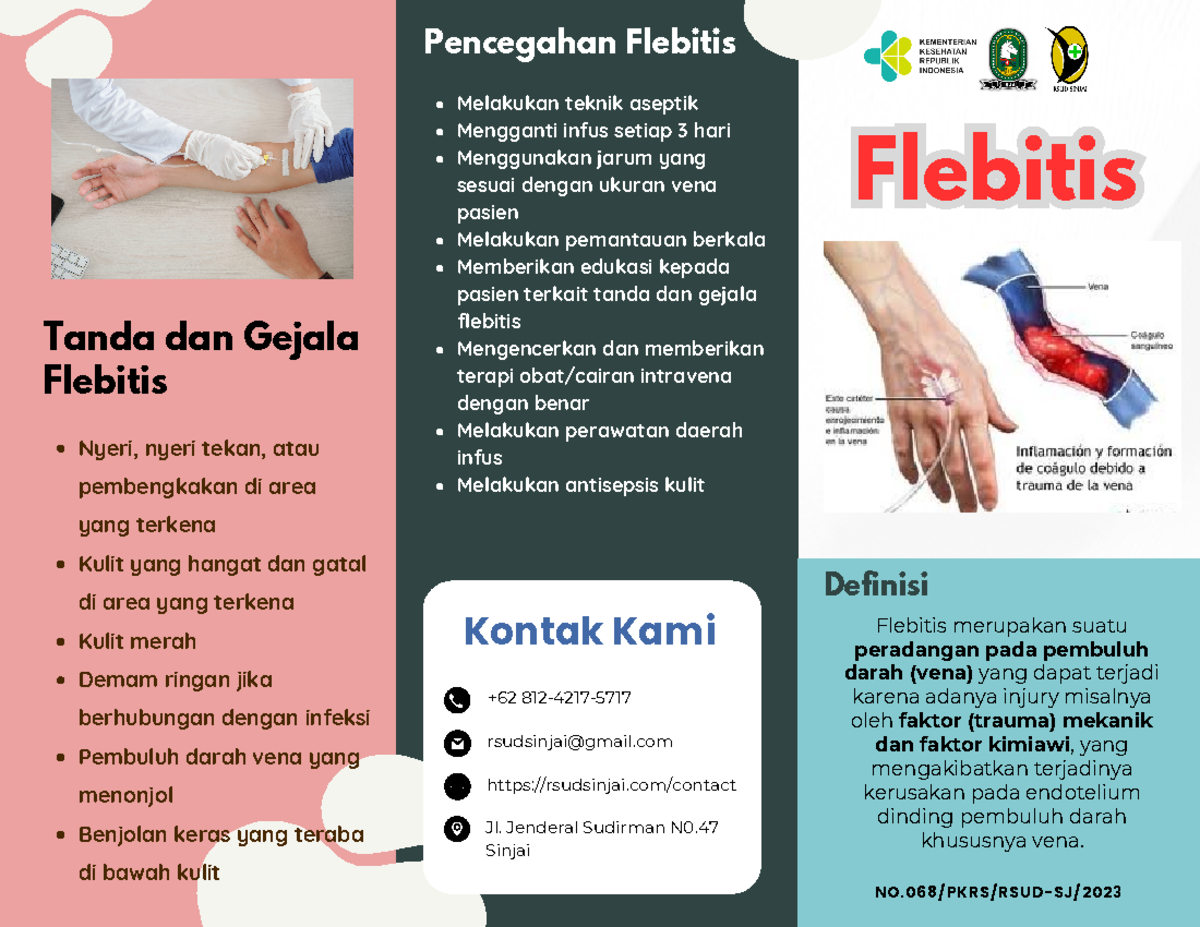 Materi Edukasi Kesehatan: Pencegahan dan Tanda Flebitis (NO/PKRS/RSUD ...