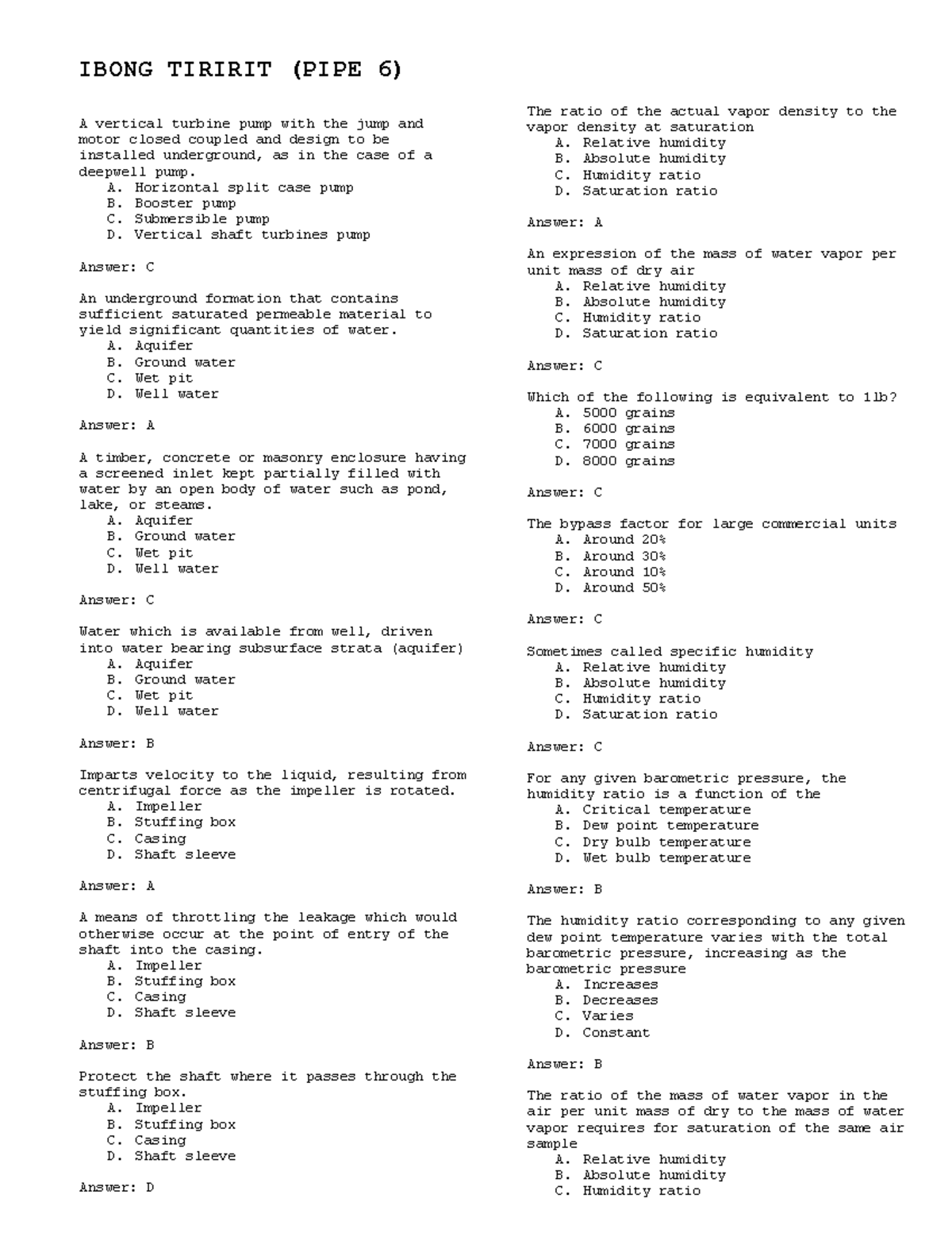 **Title: Key Terms and Concepts in Vertical Turbine Pumps (PIPE 6 ...