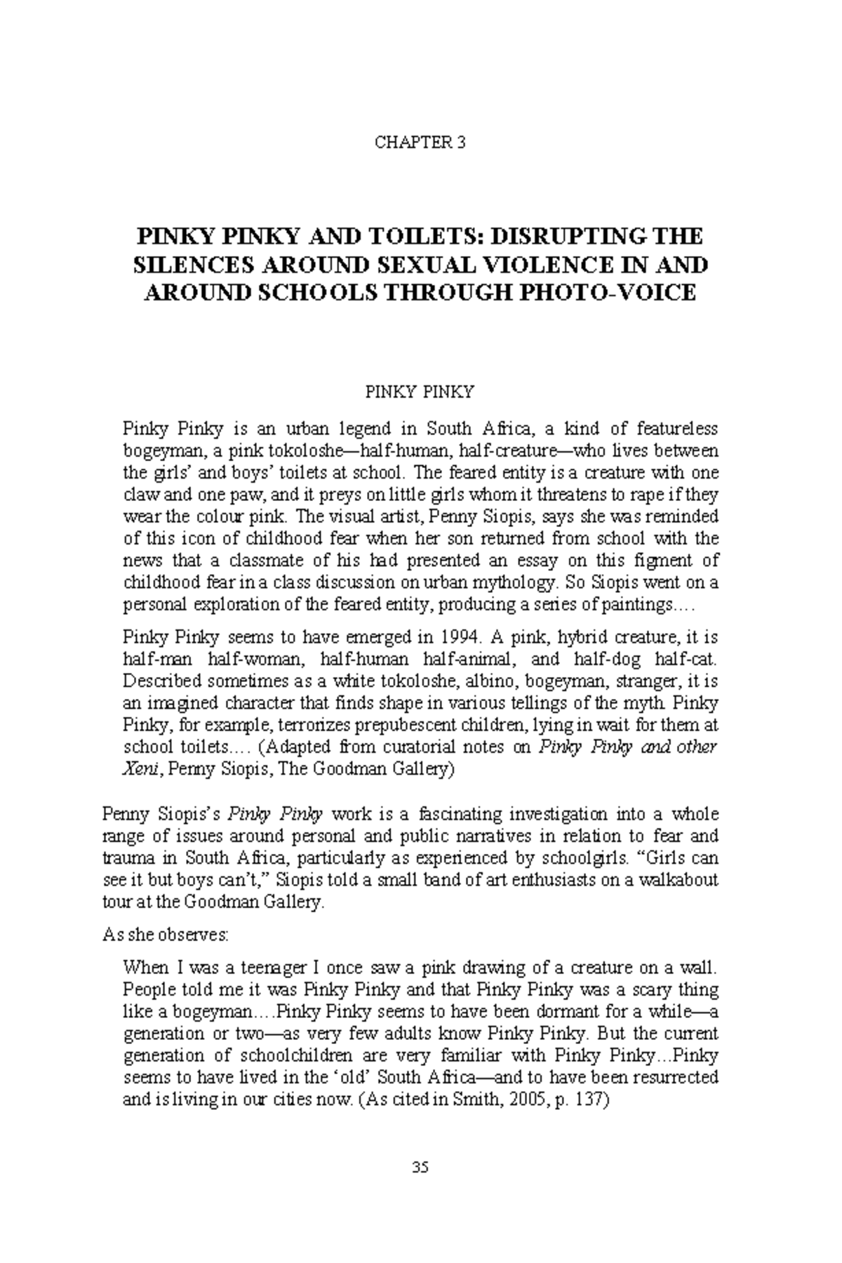 CHAPTER 3: PINKY PINKY AND THE SILENCE OF SEXUAL VIOLENCE - Studocu
