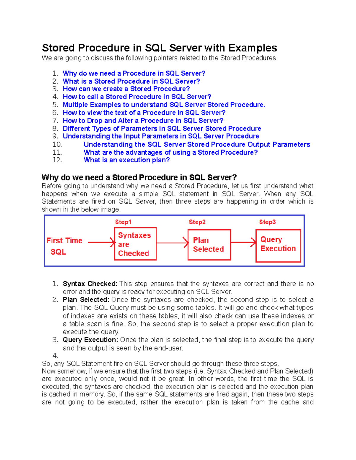SQL Server Stored Procedures: Comprehensive Guide with Examples - Studocu