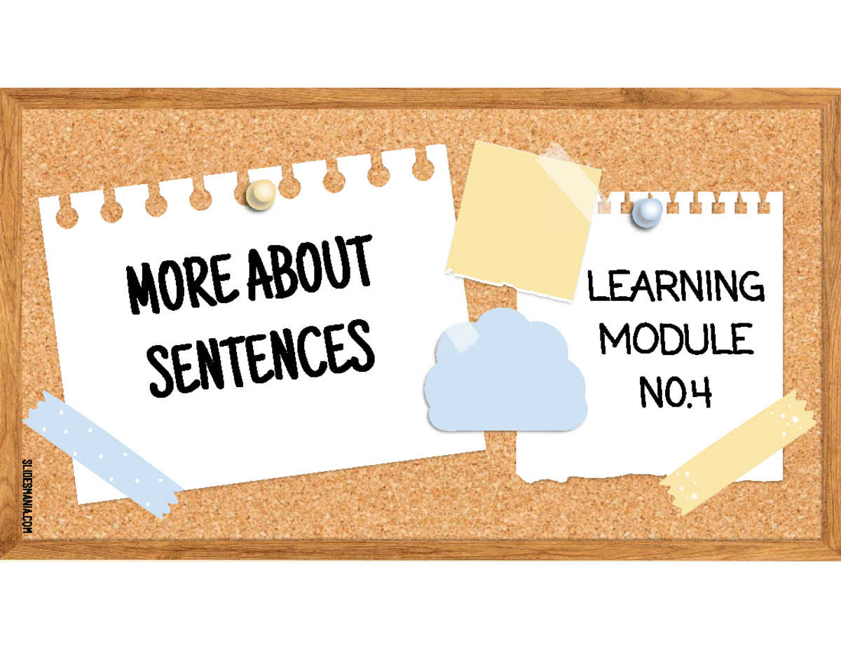 ENGL 101: Kinds of Sentences - Learning Module 4 Overview - Studocu