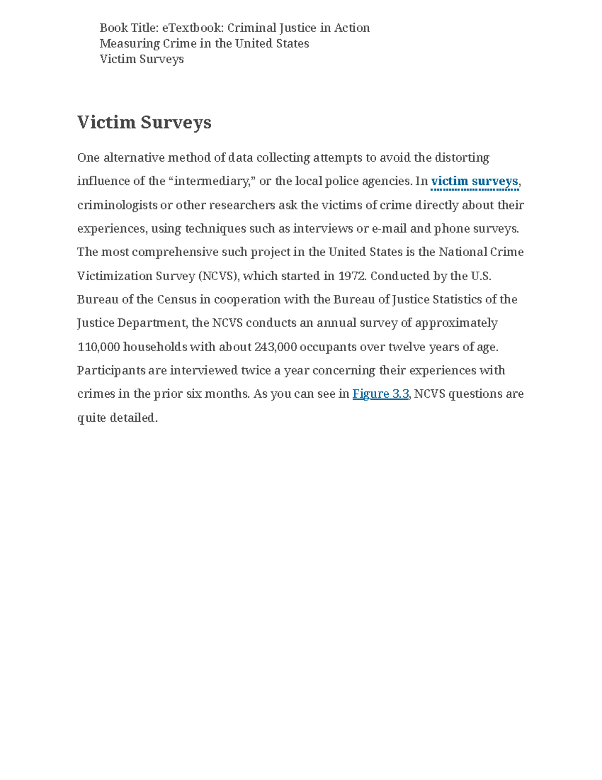 Criminal Justice in Action: Understanding Victim Surveys & NCVS - Studocu