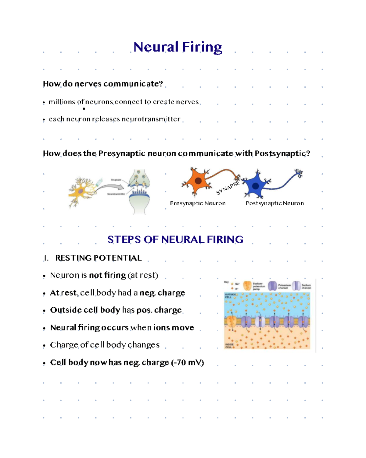 Neural Firing: AP Psych Notes on Neuron Communication - Studocu