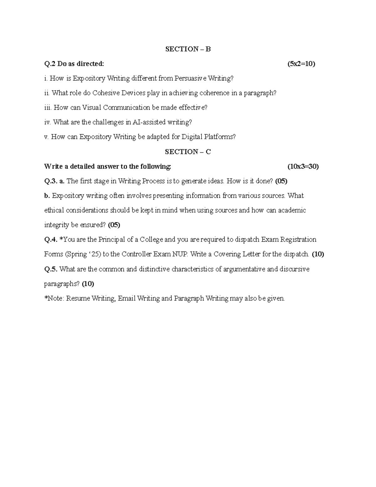 Solved Expository Writing Paper (ENG 101) - Key Concepts & Techniques ...