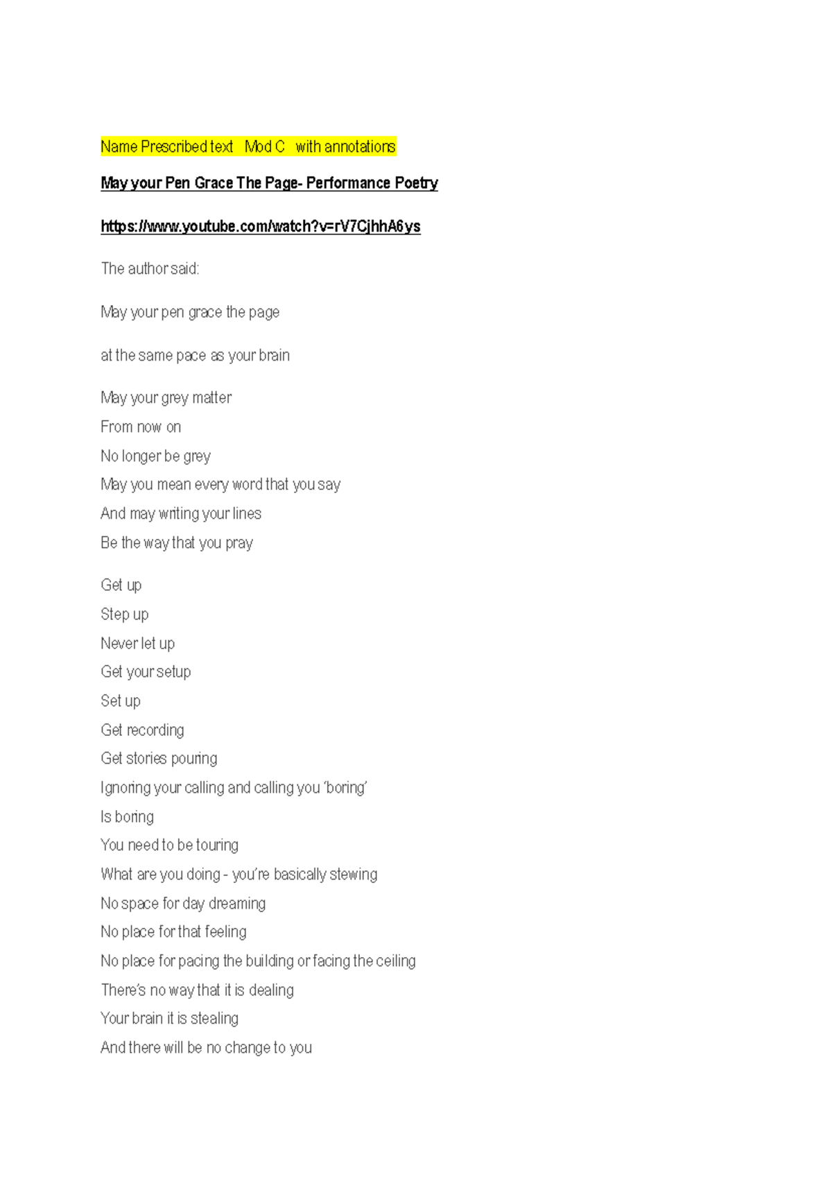 LIT101: Luka's Lesson - Annotations on "May Your Pen Grace the Page ...