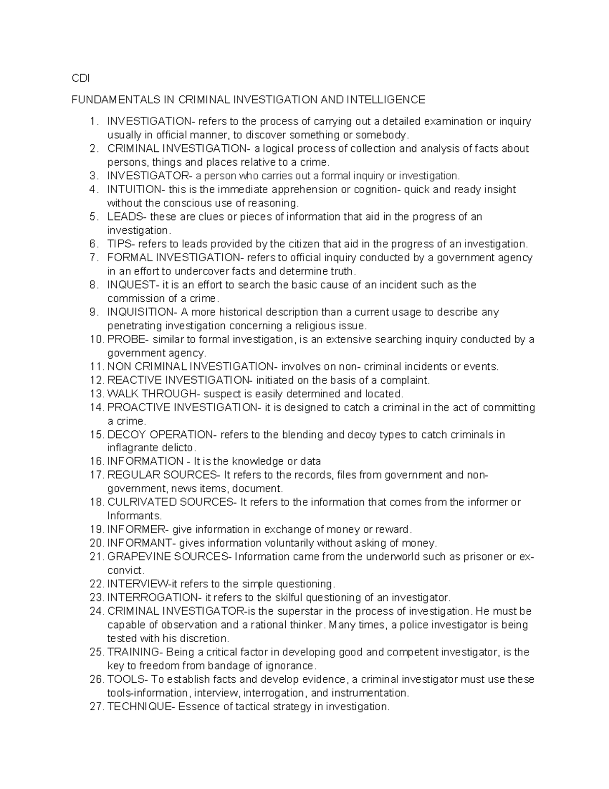 CDI: Essential Concepts in Criminal Investigation and Intelligence ...