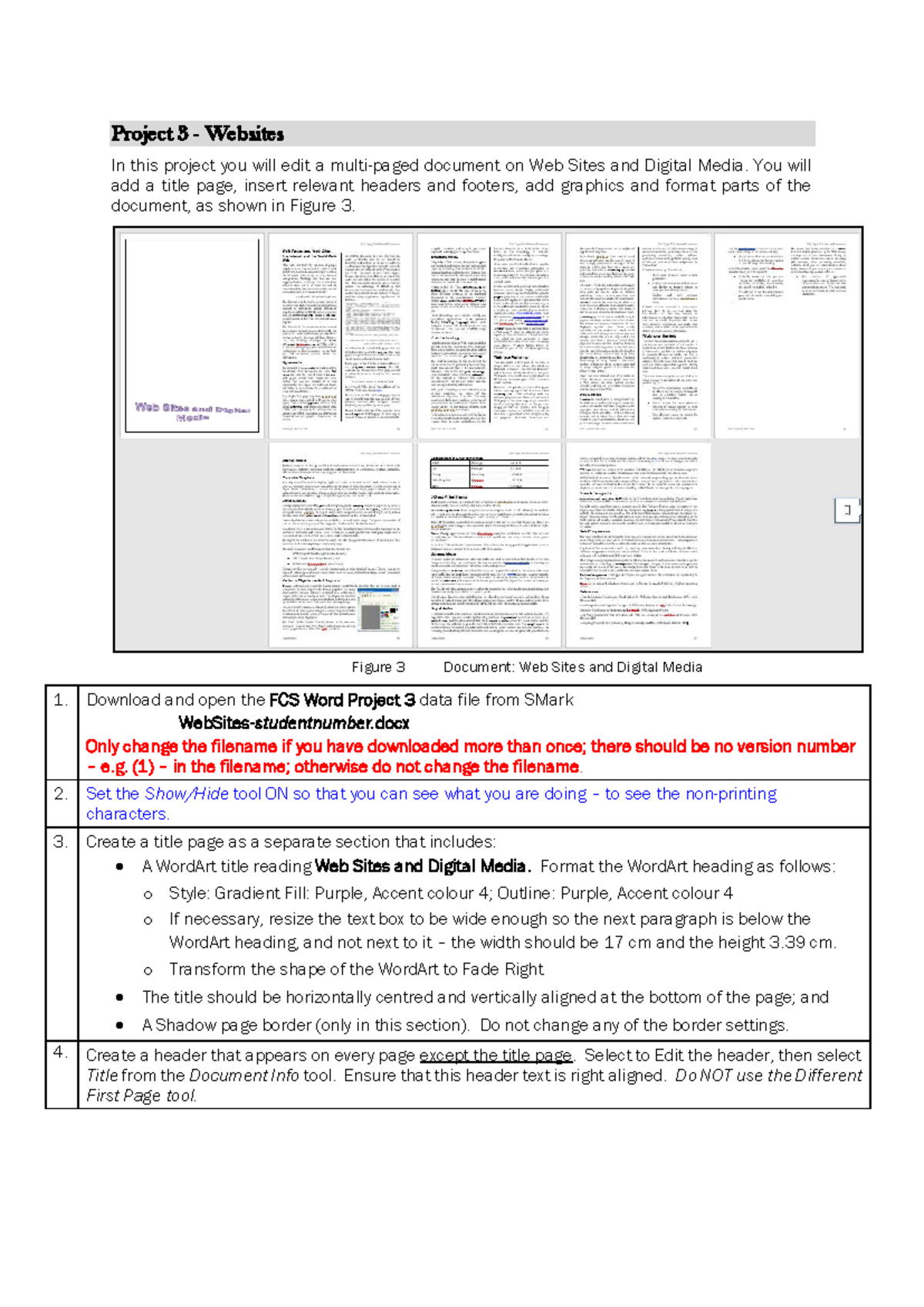 Project 3: Websites and Digital Media Formatting Instructions - Studocu