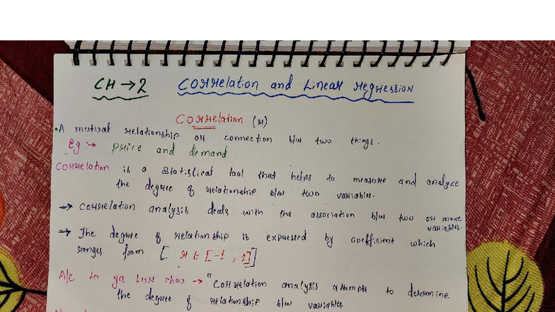 MTH 302 UNIT 2 - Correlation and Regression Analysis - Studocu