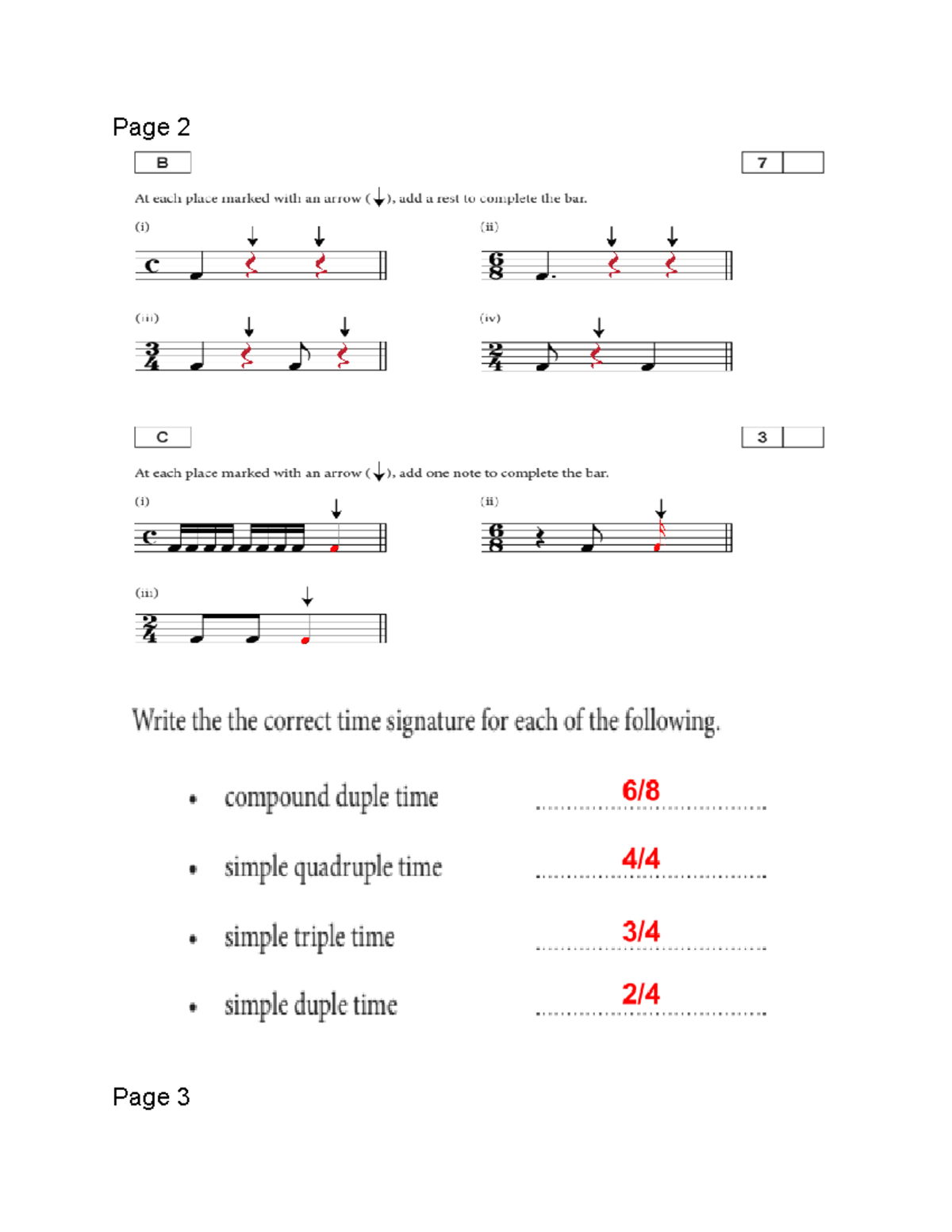 Group 8 Rhythm Activities - Page 2 B 7 At each place marked with an ...