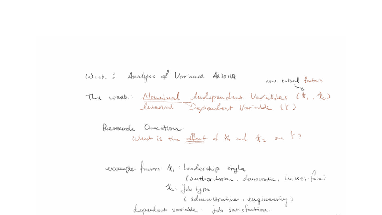 Week 2 ANOVA Analysis: Class Notes & Practice Questions - Studeersnel