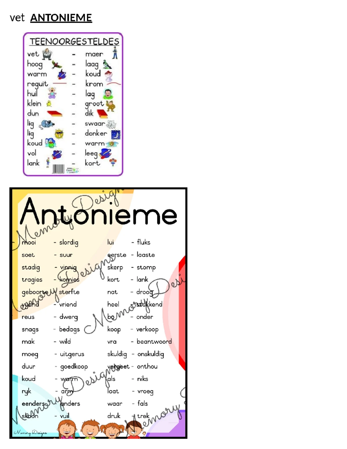 Woordeskat vir Spotprente en Advertensies - Les 1: Emosies en ...