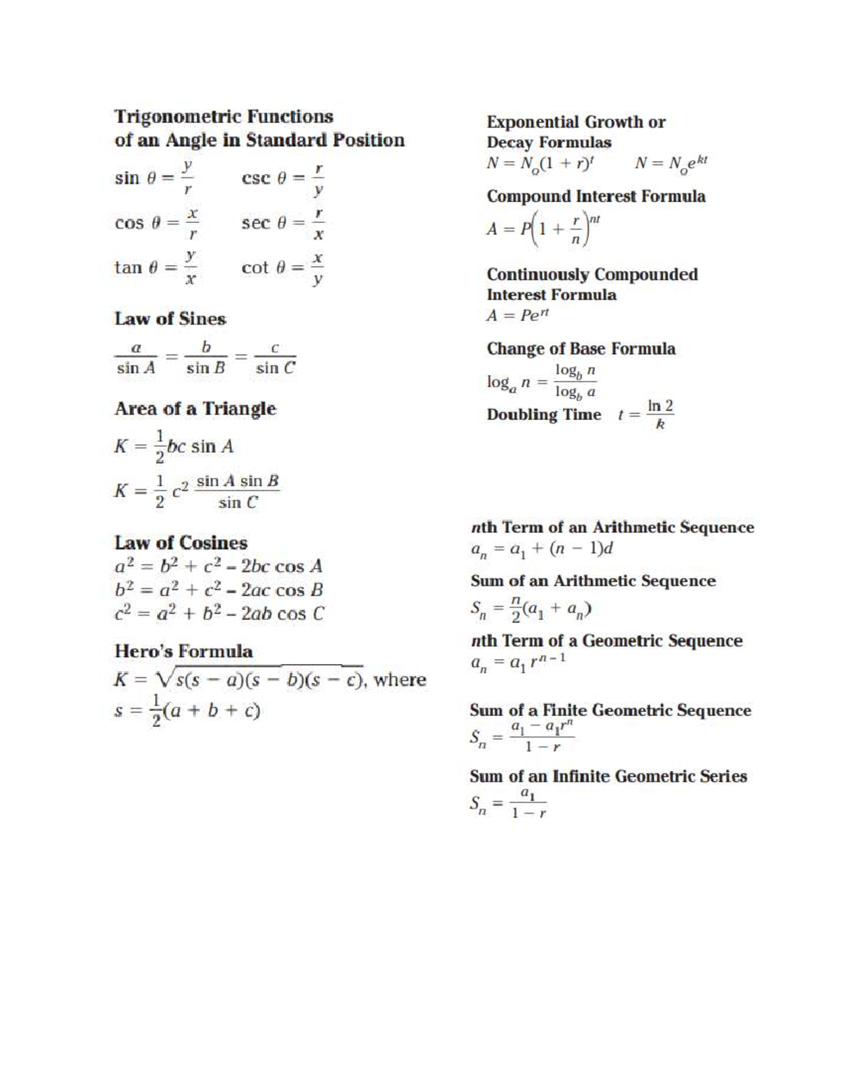 Trigonometric Functions & Exponential Growth: Key Formulas & Insights ...