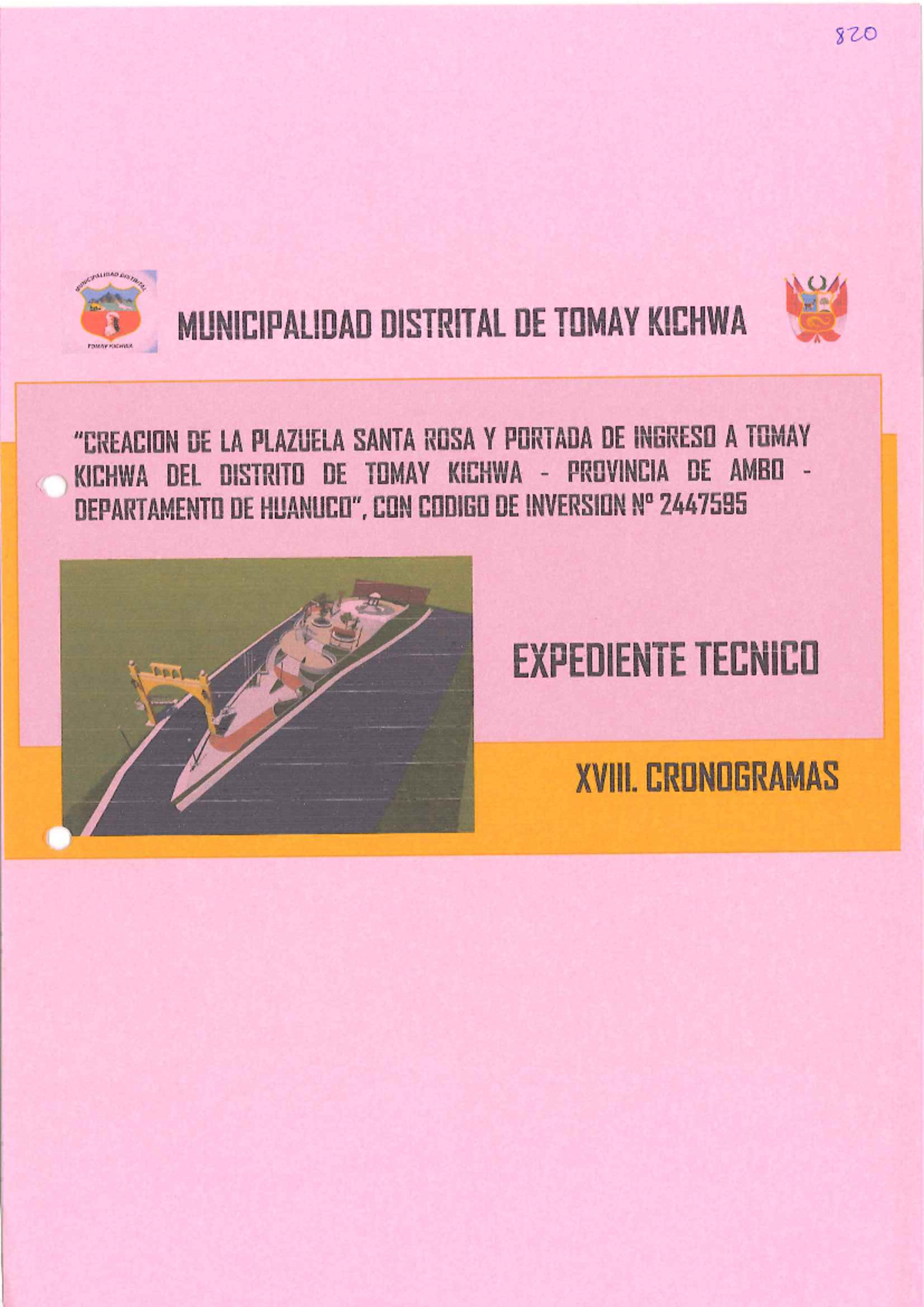 Cronograma de Ejecución de Obra: Plaza Santa Rosa - Tomay Kichwa - Studocu