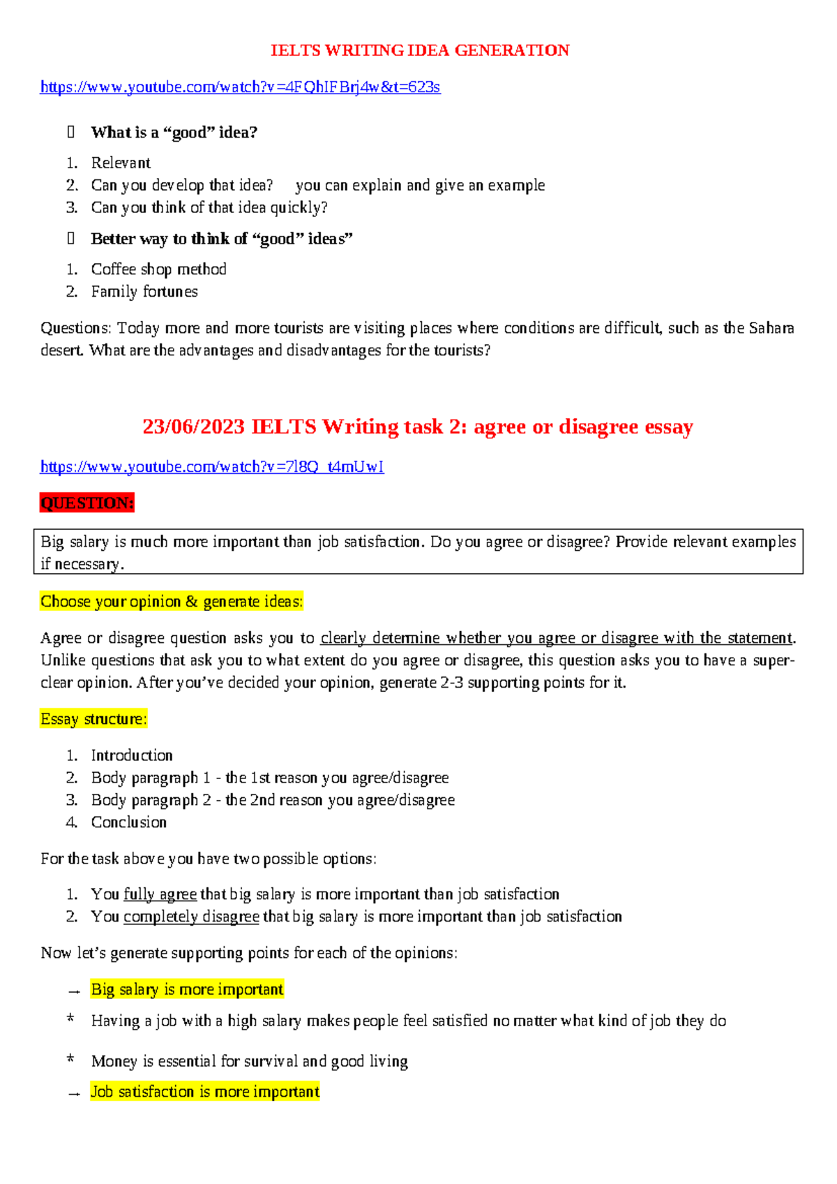 IELTS Writing Task Ideas & Strategies: Agree/Disagree Essays - Studocu