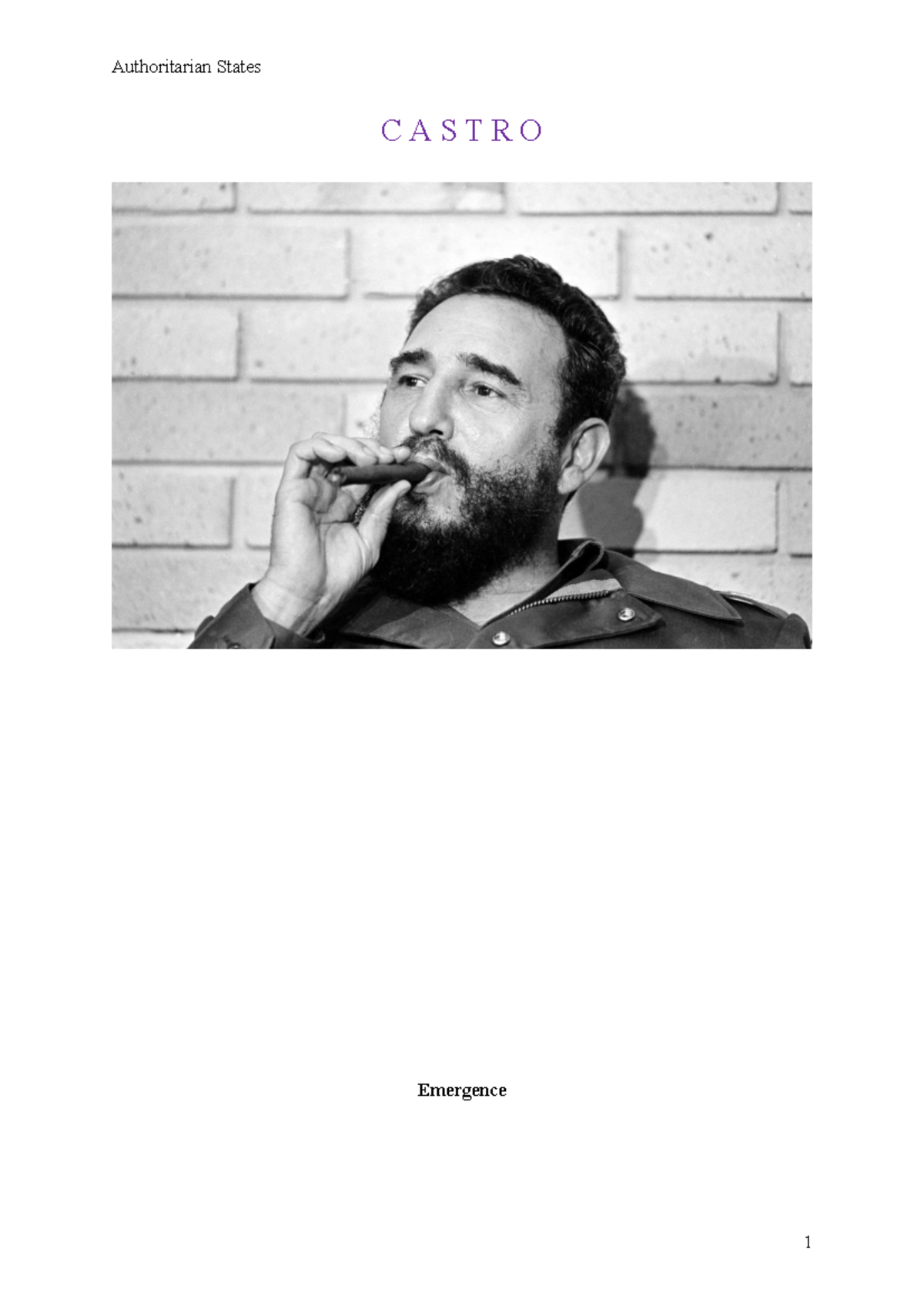 Authoritarian States - CASTRO: Key Factors in the Cuban Revolution ...