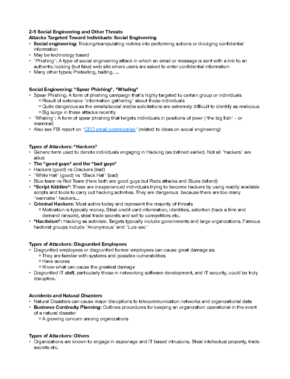 2-5 Exam Notes: Understanding Social Engineering Threats and Attackers ...