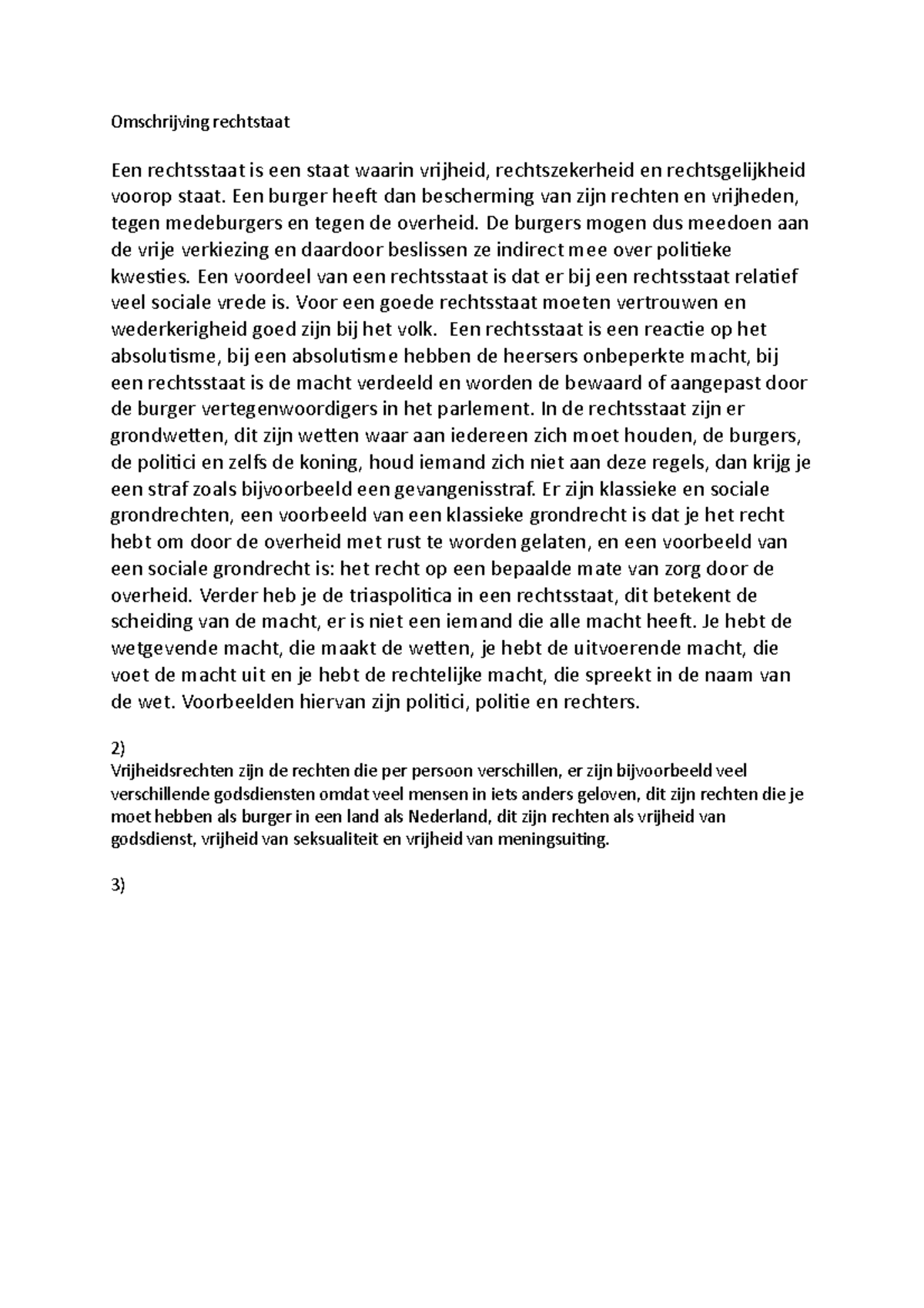 Omschrijving van de Rechtsstaat: Basisconcepten en Rechten - Studeersnel