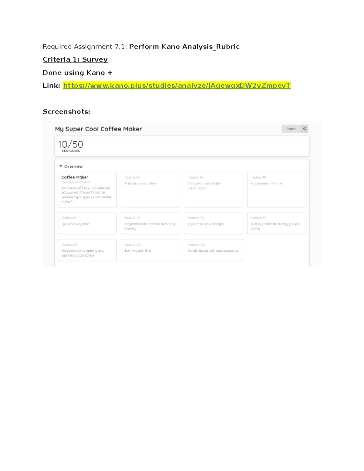Isbpm Assignment 7 - Kano Analysis Insights and Conclusions - Studocu