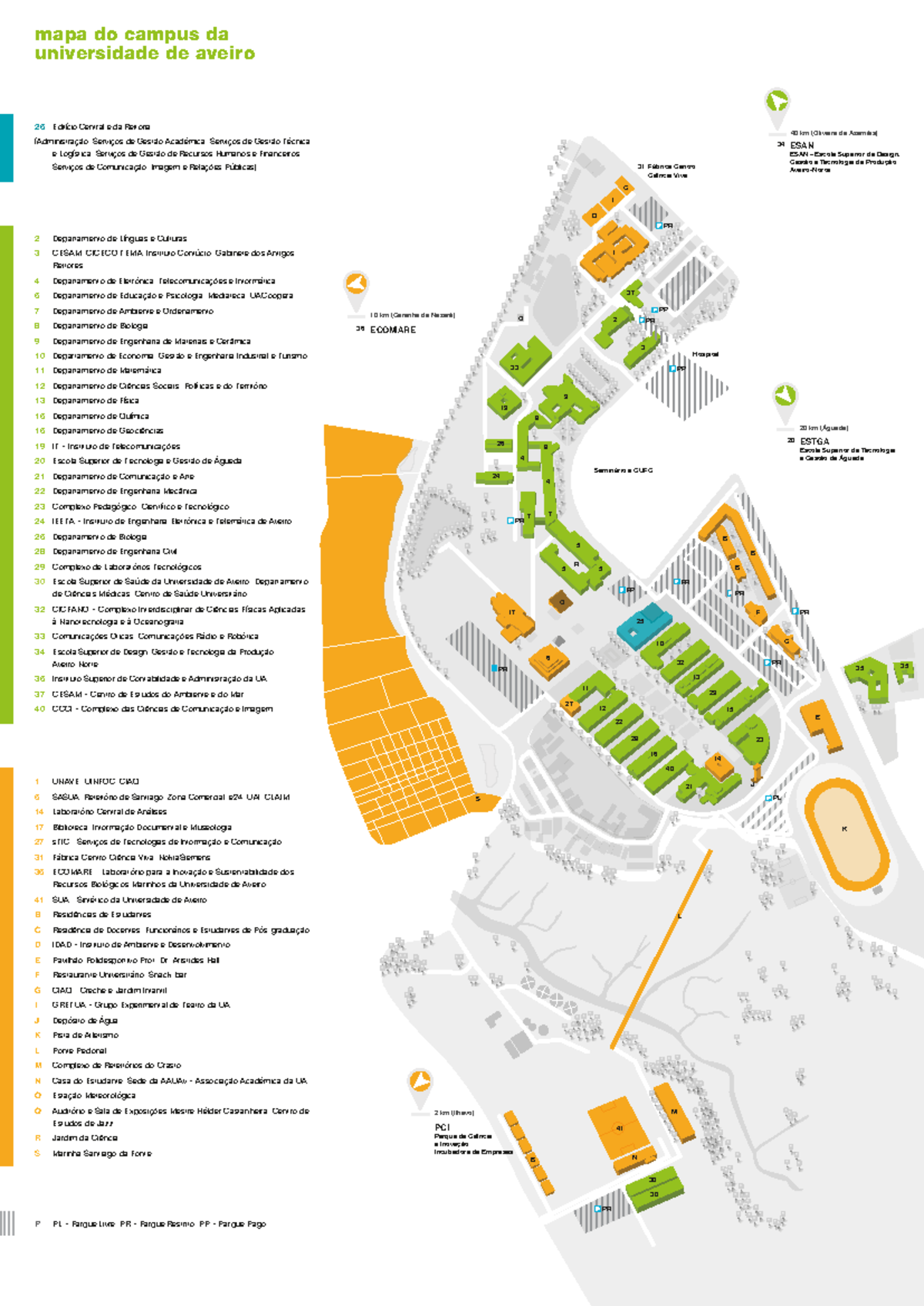 Mapa do Campus da Universidade de Aveiro - ESAN 34 - Studocu