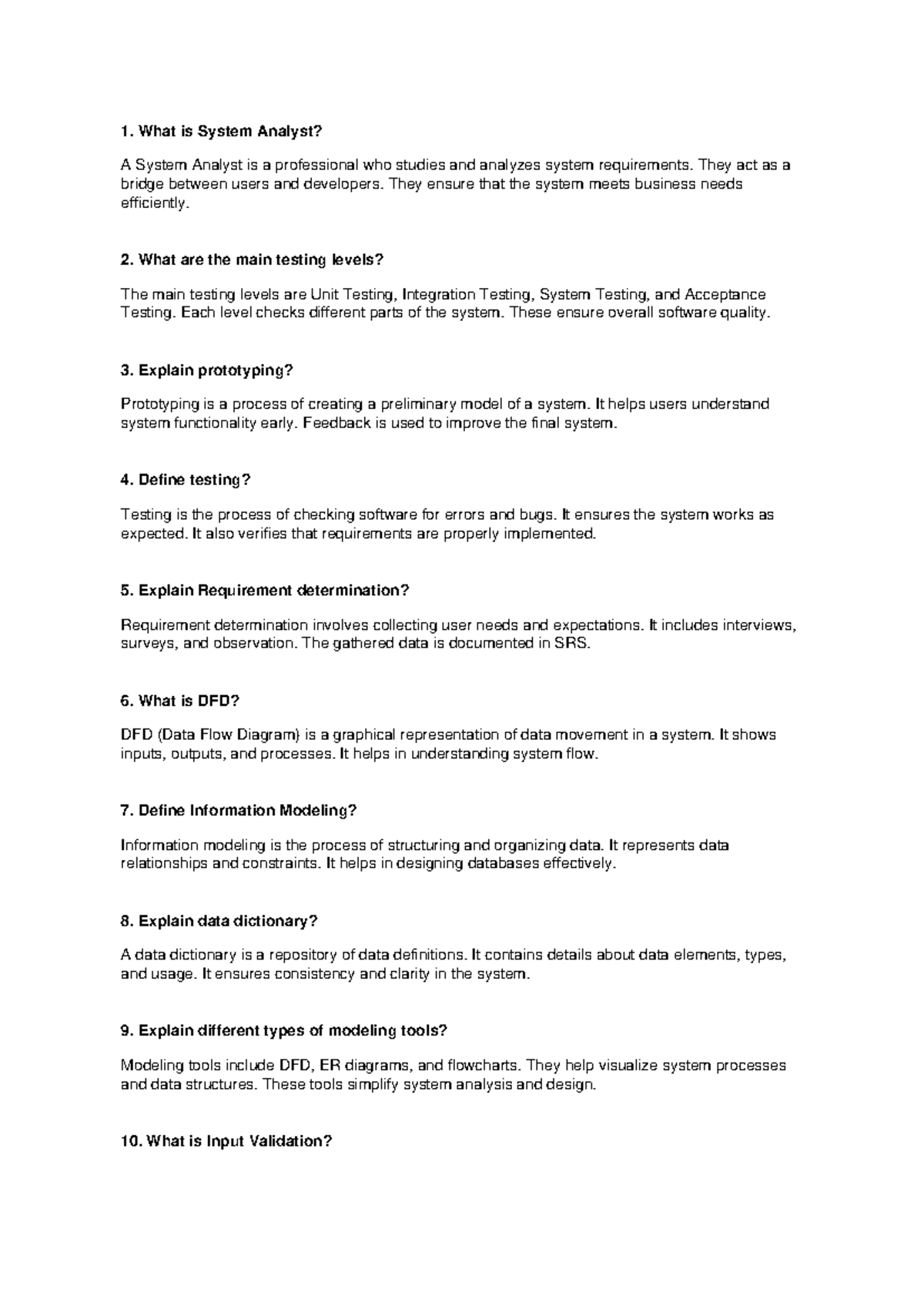 ISAD Exam Prep: Key Concepts for System Analysis and Testing - Studocu