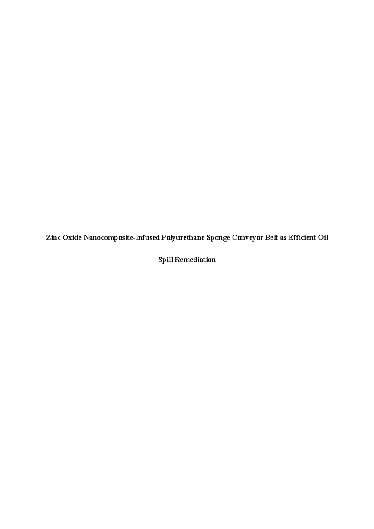 Zn O polyurethane - Sample research - Zinc Oxide Nanocomposite-Infused ...