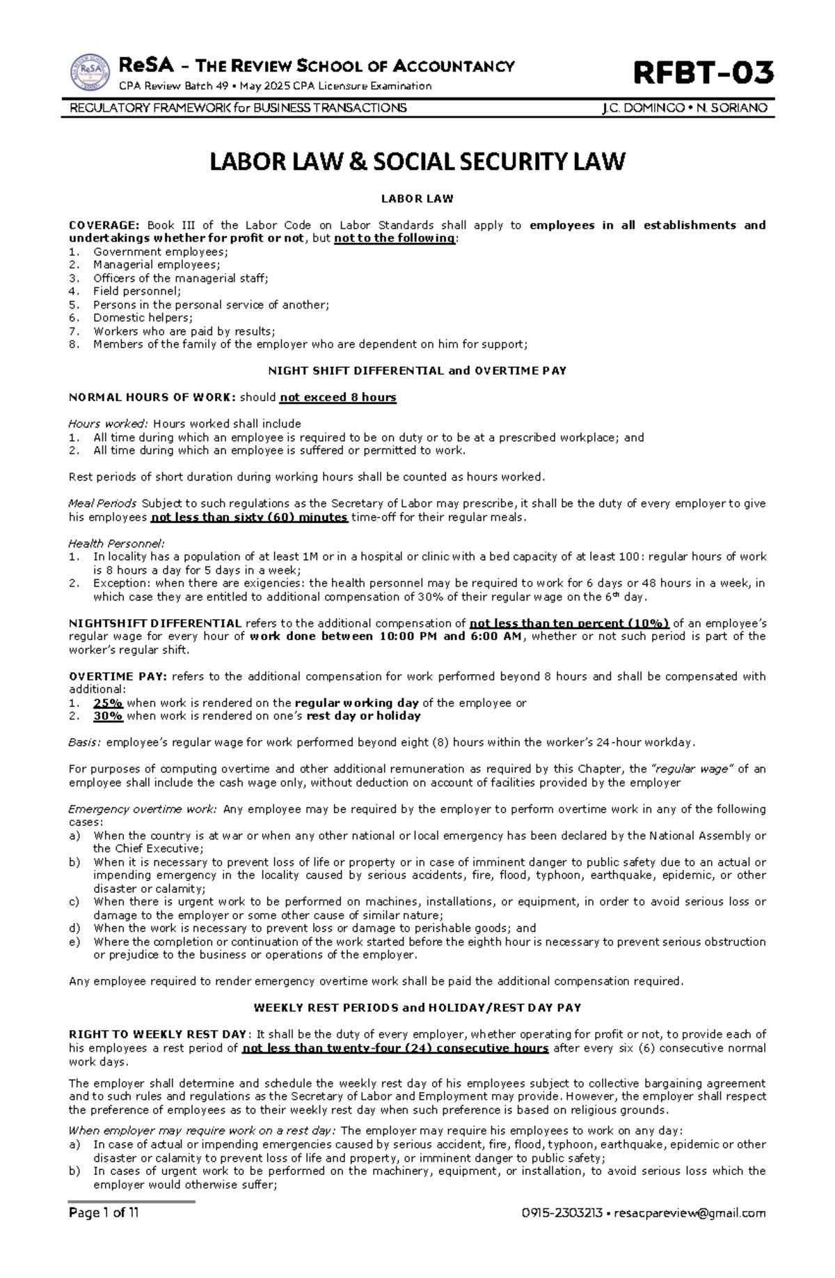 Resa Labor Social Security resa - ReSA - THE R EVIEW SCHOOL OF A ...