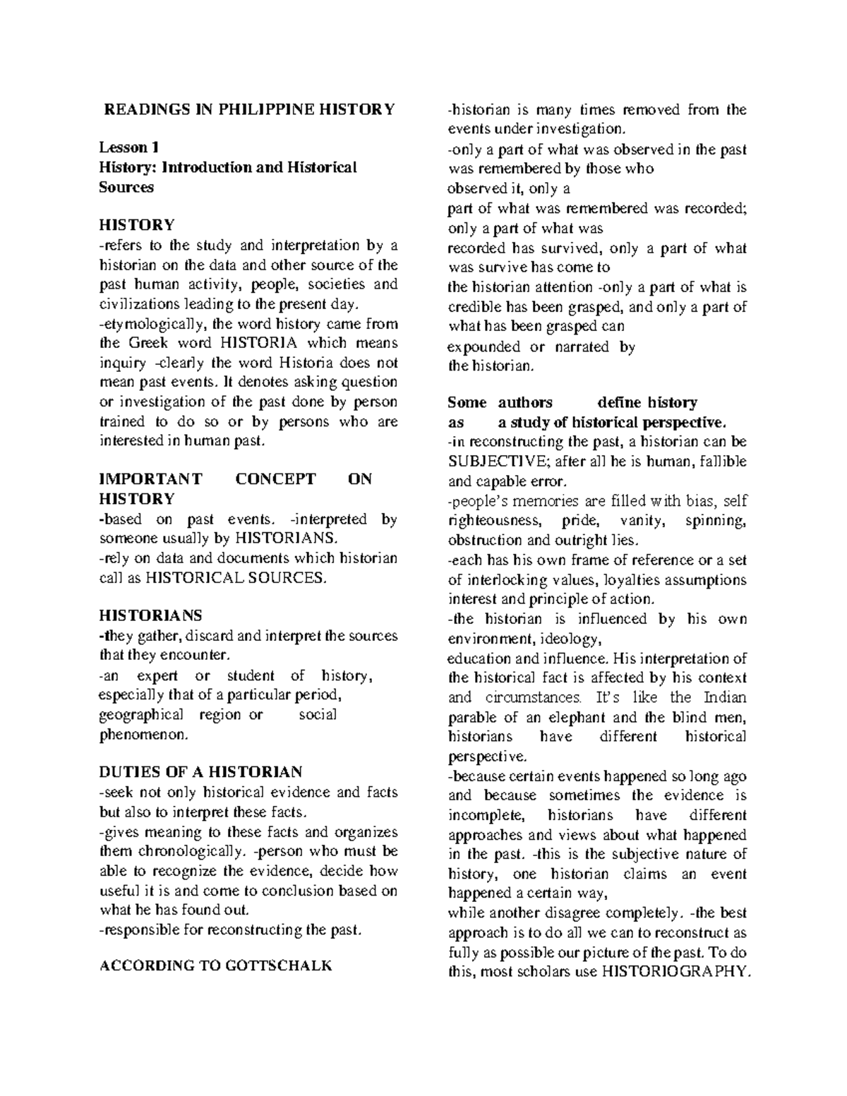 RPH- PH History Midterm Study Notes: Key Concepts and Historiography ...