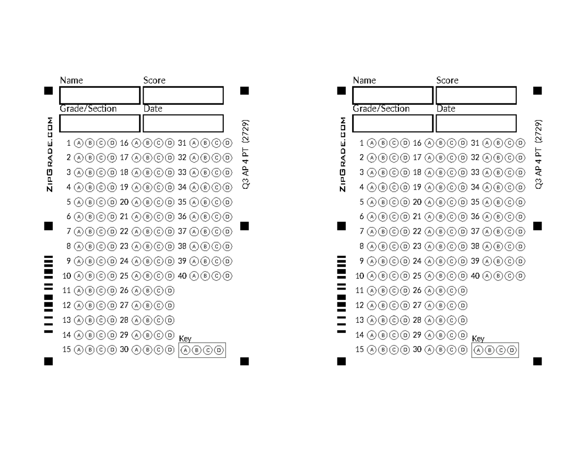 Q3 AP 4 PT (2729) - ZipGrade Answer Sheet - Studocu
