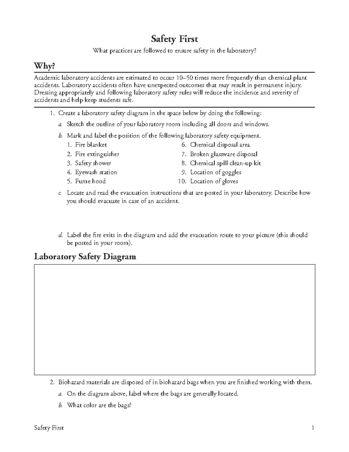 Safety First: Laboratory Safety Practices and Guidelines (CHEM101 ...