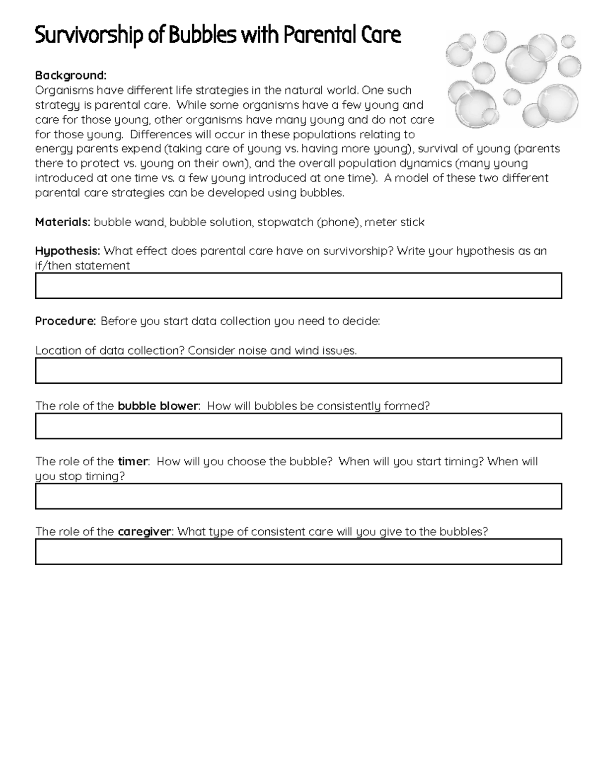 Bubble Lab - Great lab to explore population types (k and R ...