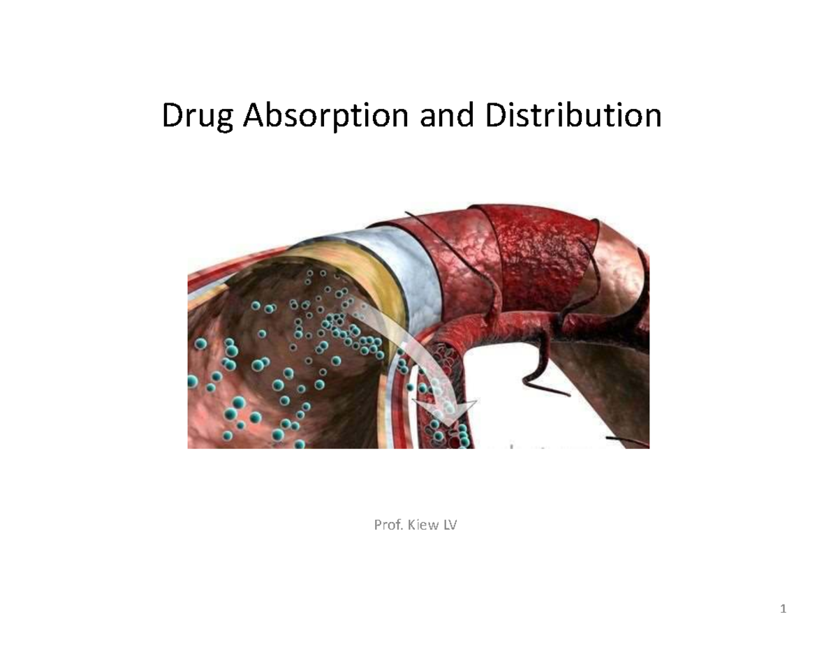 L03 BMED PHARMA KINETICS 2: Drug Absorption & Distribution Notes - Studocu