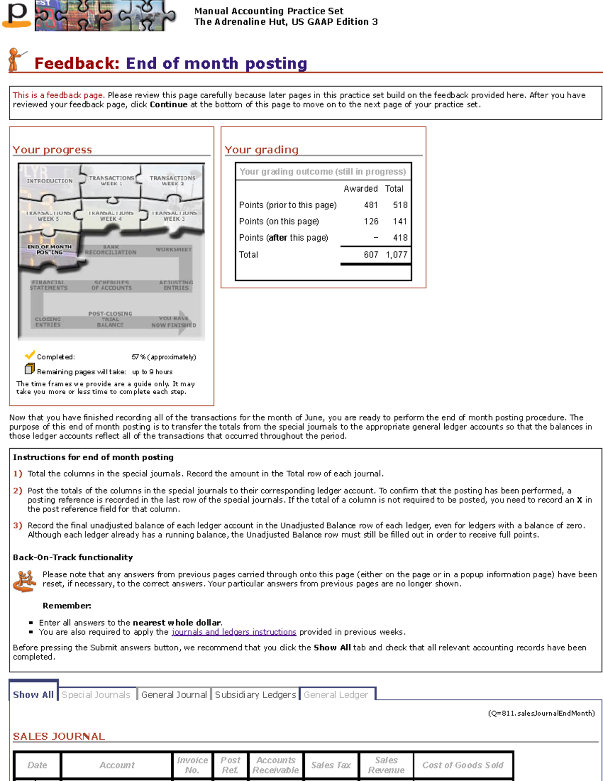 Perdisco Manual Accounting Practice Set: End of Month Posting Guide ...