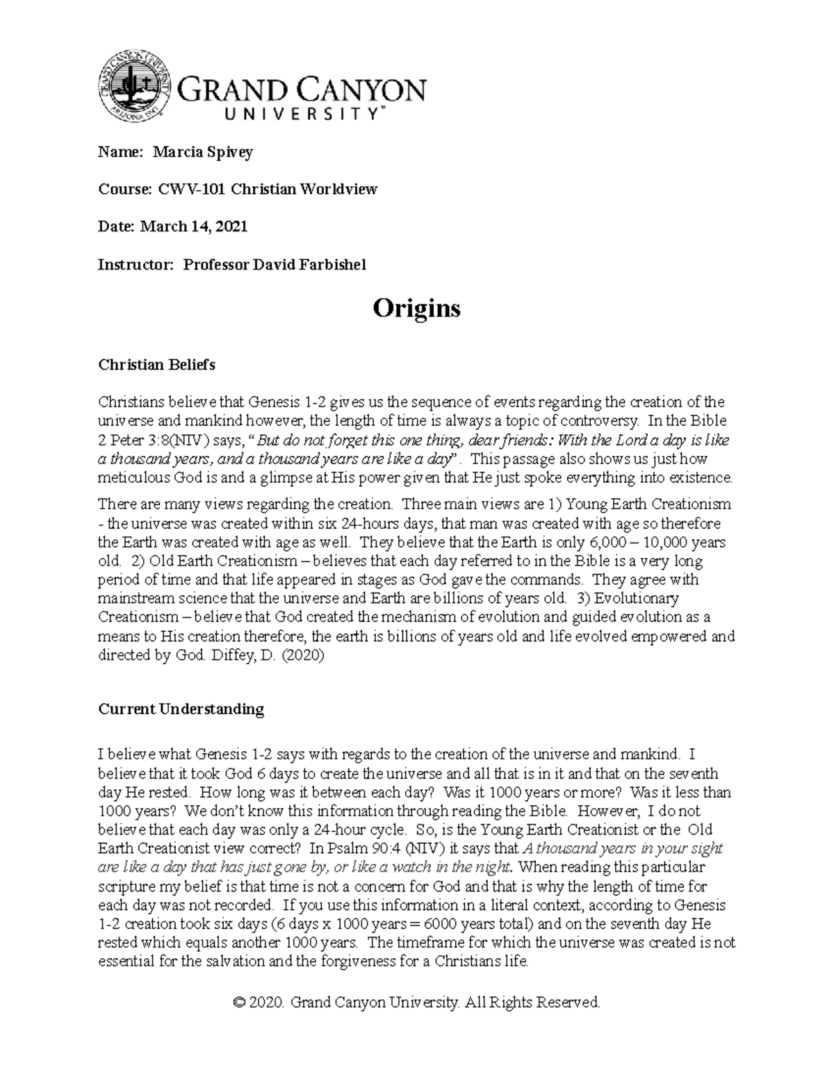 CWV-101-301-RS-T2Origins (Work Complete) - Name: Marcia Spivey Course ...