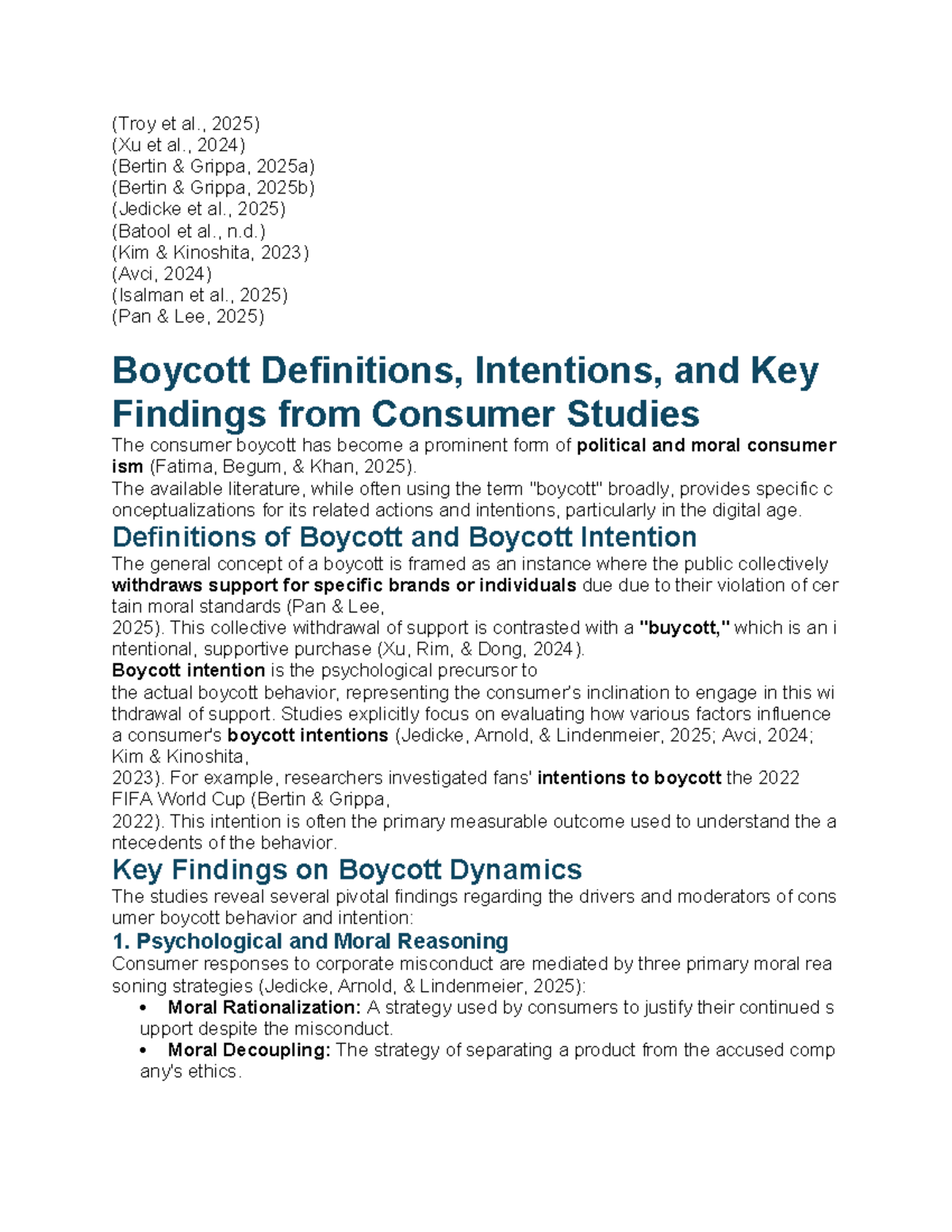 Boycott Dynamics and Consumer Intentions: Insights from ADF004 - Studocu