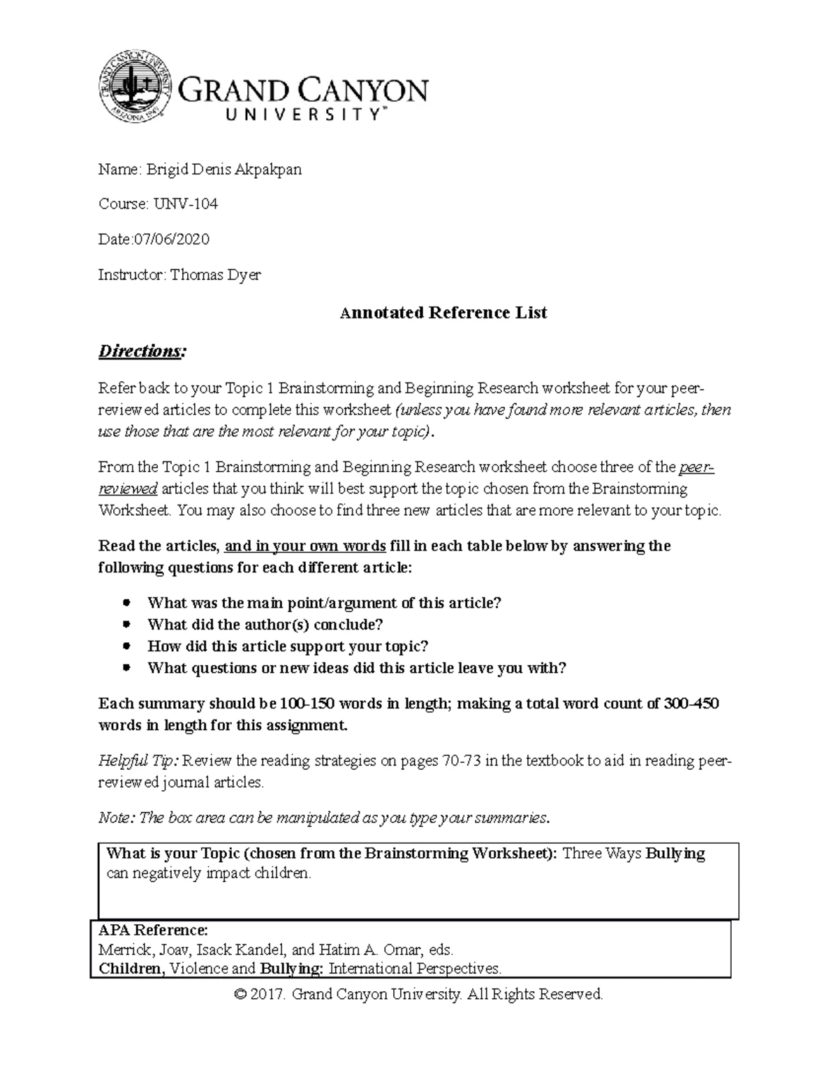 QUIZ Topic 3 - QUIZ TOPIC 3. Identify the best thesis statement given ...