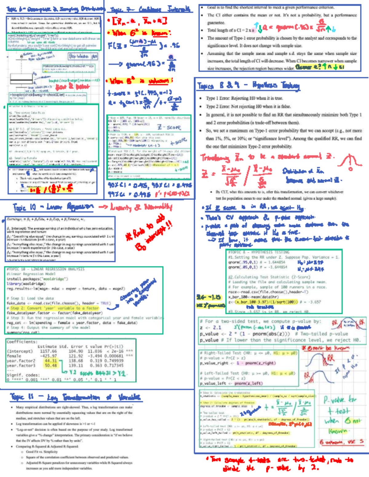 Cheat Sheet 3: Descriptive Sampling & Confidence Intervals - Studocu