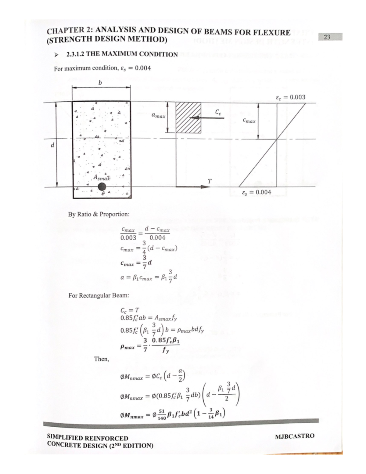 MJBCASTRO Reinforced Concrete Design (2nd Ed.) - Ch 2: Beam Analysis ...