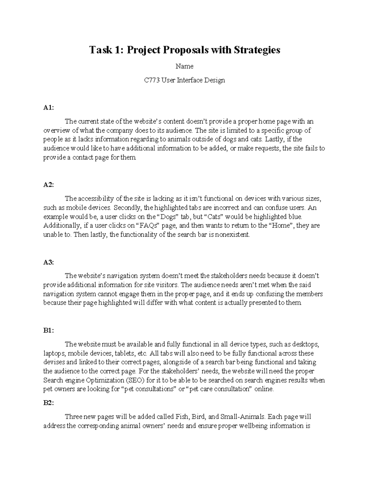 C773 Task 1 - Proposals for Enhancing User Interface and Accessibility ...