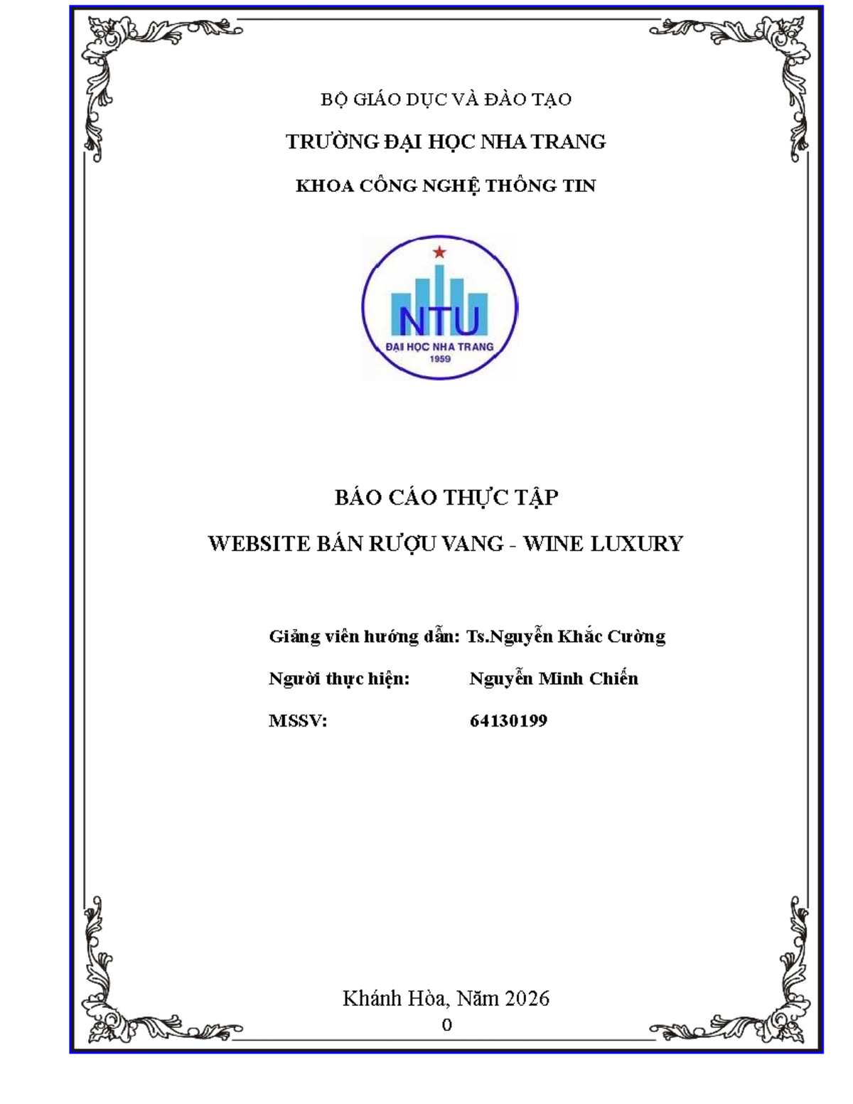 Báo cáo Thực Tập Website Bán Rượu Vang Wine Luxury - MSSV 64130199 ...